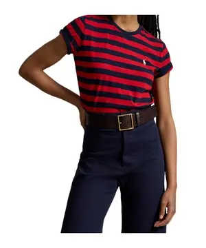 Polo Ralph Lauren Striped Logo Embroidered T-shirt