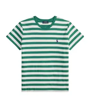 Polo Ralph Lauren Striped Embroidered-logo T-shirt - Green