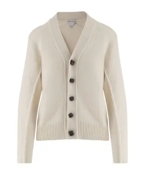 Bottega Veneta V-neck Long-sleeved Knit Top - Nude