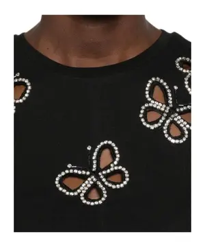 ALICEOLIVIA Alice + Olivia Embellished Butterfly T-shirt