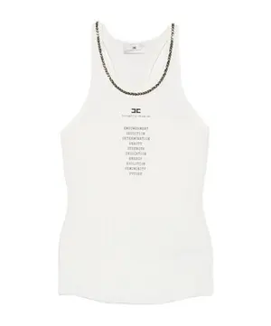 Elisabetta Franchi Ribbed Knit Chain-trimmed Tank Top