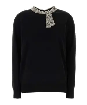 Valentino Garavani Embroidered Wool Sweater - Black