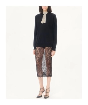 Valentino Garavani Embellished Scarf Detailed Jumper
