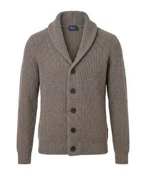 DRUMOHR Long-sleeve Single-breasted Cardigan - Dove