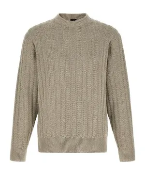 Hugo Boss Cotton Sweater With Jacquard Weave