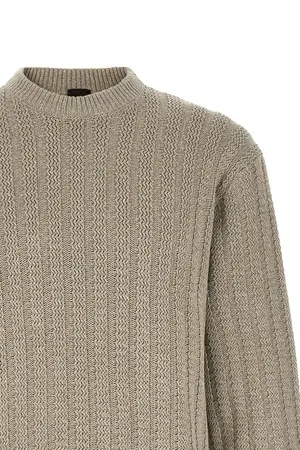 Hugo Boss Cotton Sweater With Jacquard Weave