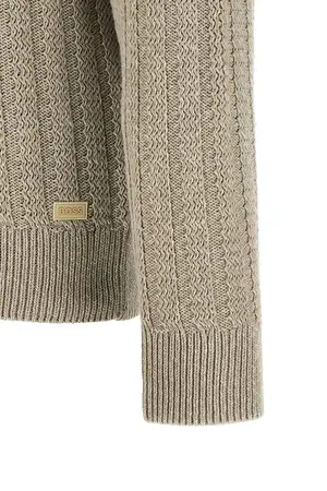 Hugo Boss Cotton Sweater With Jacquard Weave