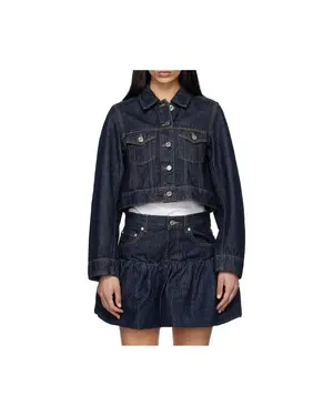 GANNI Cropped Denim Jacket