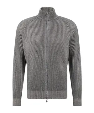 Brunello Cucinelli Long-sleeved Zip-up Cardigan - Grey