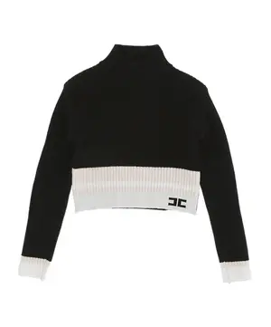 Elisabetta Franchi Long-sleeve High-neck Top - Black