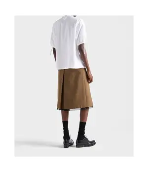 Prada Embellished Collar Short Sleeve Poplin Shirt
