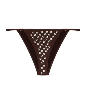 Gimaguas Eyelet-embellished Bikini Bottoms - Black