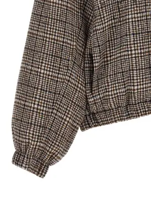 Brunello Cucinelli Sequin Check Bomber Jacket - Beige Tab