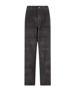 Labo.art Trousers With Elastic Waistband In Cotton Corduroy - Black