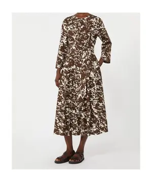 Max Mara Pattern-printed Fit & Flare Midi Dress