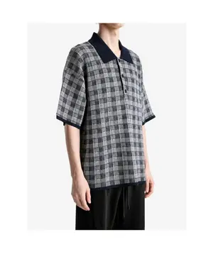 THE ELDER STATESMAN Checked Short-sleeve Polo Shirt