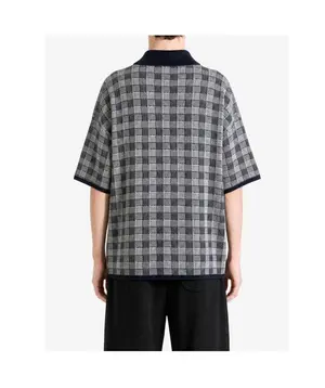 THE ELDER STATESMAN Checked Short-sleeve Polo Shirt