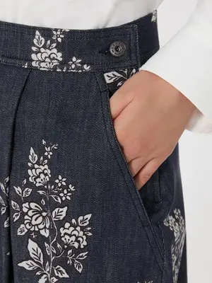 Max Mara Pleated Print Midi Skirt