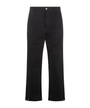 Off-White Casual Trousers With Belt Loops - Black