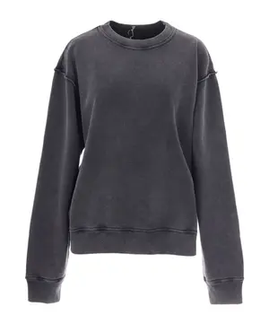 HAIKURE Rear Slit Crewneck Sweatshirt - Black