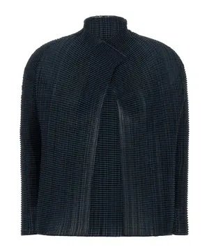 Issey Miyake Pleated Jacket - Dark Navy