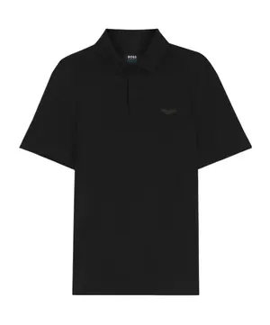 Hugo Boss X Aston Martin Polo Shirt In Mercerized Cotton Jacquard - Black