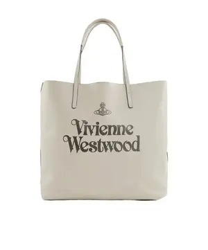 VIVIENNE WESTWOOD Studio Logo-printed Top Handle Bag - Grey