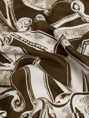 Max Mara Printed Silk Twill Oversized Scarf