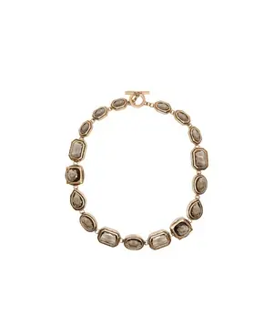 Max Mara Choker Necklace With Settings Light Grey