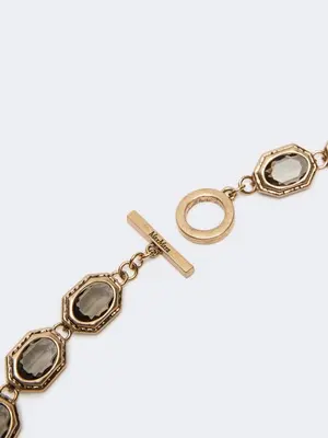 Max Mara Choker Necklace With Settings Light Grey