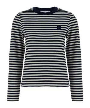 Maison Kitsuné Bold Fox Head Striped Sweater