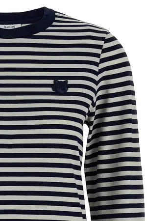 Maison Kitsuné Bold Fox Head Striped Sweater