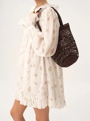 Chloé Small Summer Banana Raffia Tote Bag