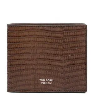 TOM FORD Calfskin Scale-effect Wallet - Brown
