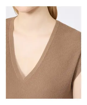 Max Mara Fine Rib-knit V-neck Gilet