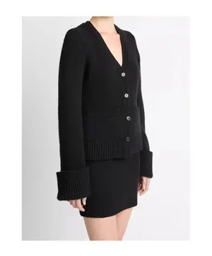 Vince Double-faced Ribbed Cardigan