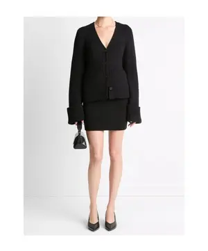 Vince Double-faced Ribbed Cardigan