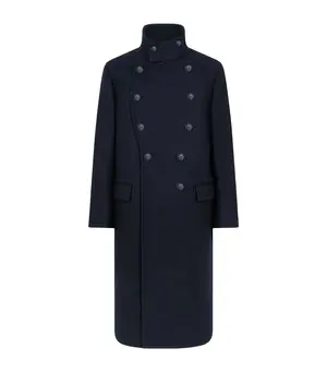 TOM FORD Wool Military Overcoat - Navy