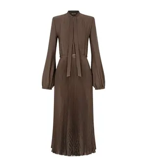 TOM FORD Silk Plissé Sunray Maxi Shirt Dress - Green