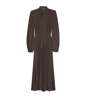 TOM FORD Silk Plissé Sunray Maxi Shirt Dress