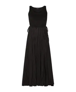 Max Mara Sleeveless Midi Dress With Pleated Skirt