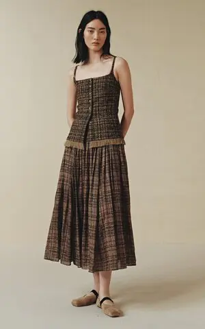 INTO THE EAST Plaid Tweed Slip Vest