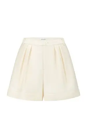 INTO THE EAST Wool-silk Cuffed Shorts - White