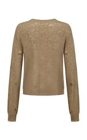 INTO THE EAST Embroidered Knit Top - Brown