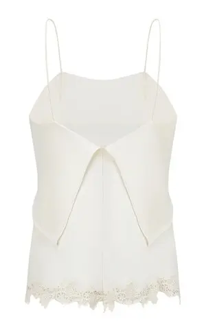 INTO THE EAST Heavy Silk Lace Paneled Camisole Top