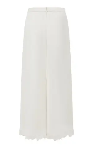 INTO THE EAST Heavy Silk Lace Paneled Straight Maxi Skirt