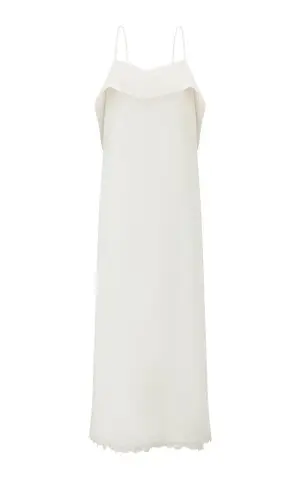 INTO THE EAST Heavy Silk Lace Paneled Maxi Slip Dress