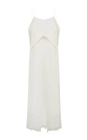 INTO THE EAST Heavy Silk Lace Paneled Maxi Slip Dress
