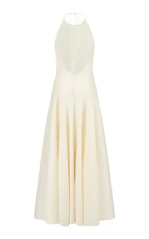 INTO THE EAST Wool-silk Maxi Halter Dress