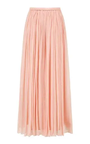 INTO THE EAST Gathered Silk Maxi Skirt